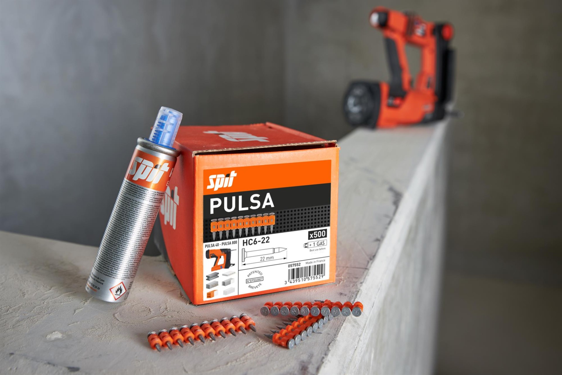 Spit 057550 HC6-15 Pulsa 15mm Steel & Concrete Pins c/w 1 Fuel Cell ...