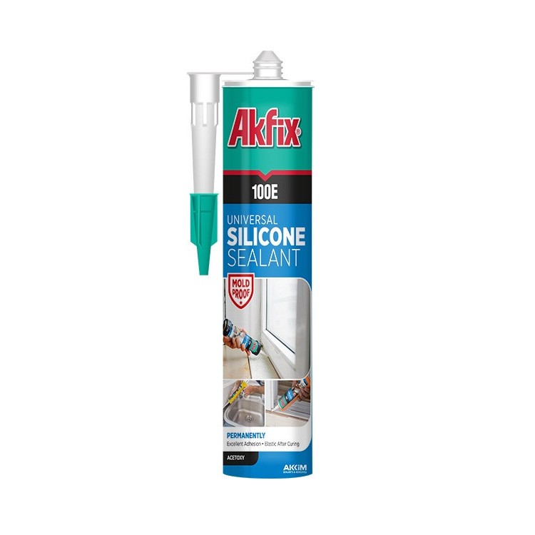Akfix 100E Universal Silicone Sealant White 280ml - Fixings Store