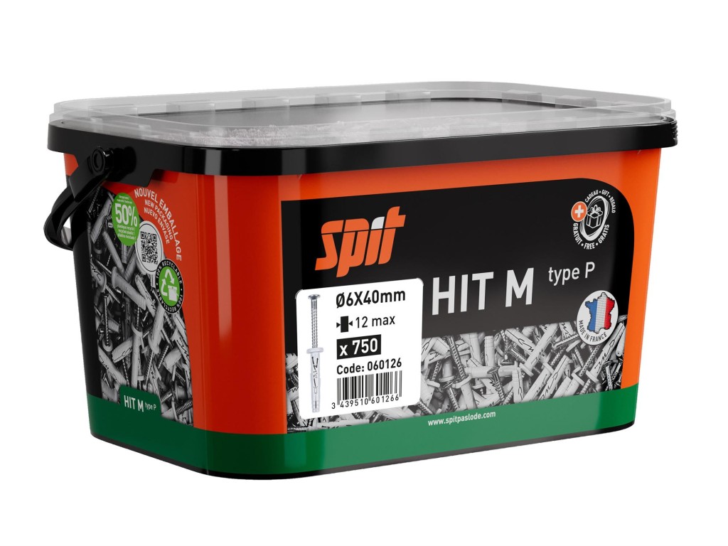 Spit HIT-M Nylon Lipped Hammer in Anchors with Zinc Nail - Fixings Store