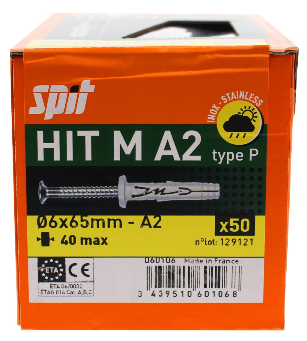 Spit HIT-M Nylon Lipped Hammer in Anchor with Stainless Steel Nail