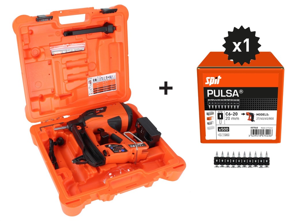 Spit Pulsa 27E Cordless Nail Gun Electricians Starter Kit - Fixings Store