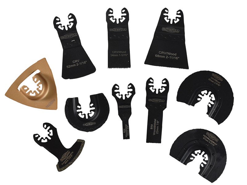 Faithfull FAIMFKIT10 Multi-Function Tool Mixed Blade Set 10 Piece - Fixings Store